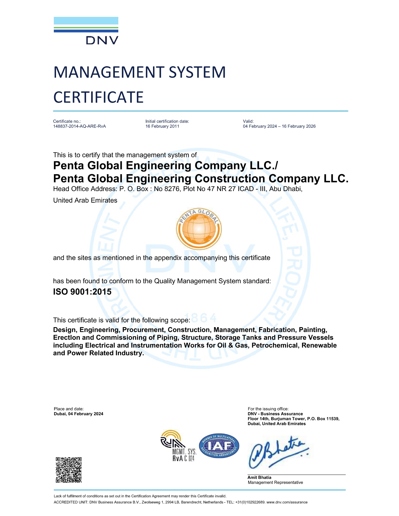 QHSE Policy – Penta Global